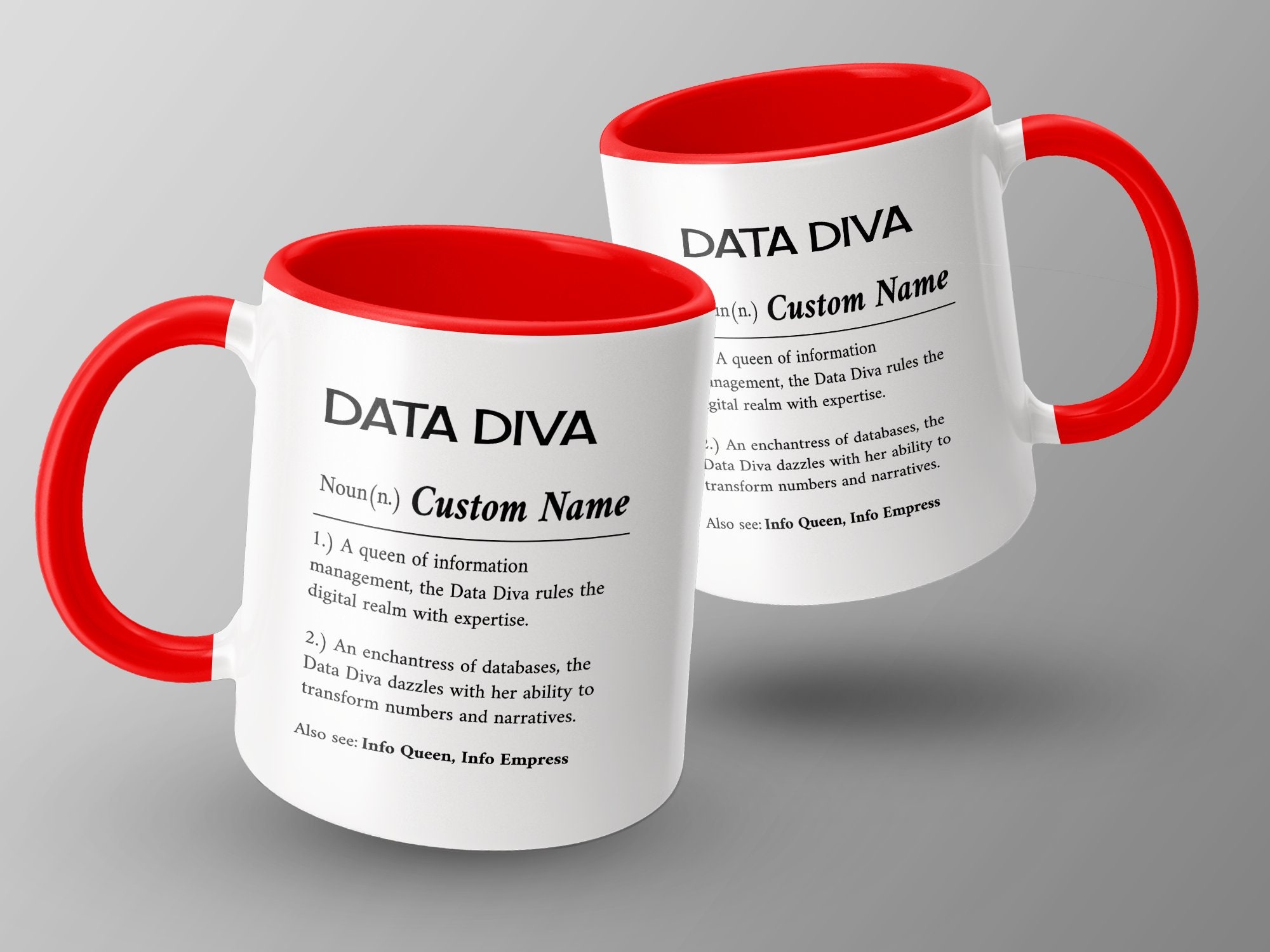 Data Diva Mug, Custom Name Tech Gift, Software Engineer Coffee Cup, IT ...