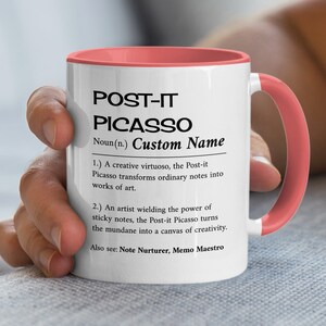 Personalized Post-it Picasso Mug: Creative Office Artist Gift - Etsy