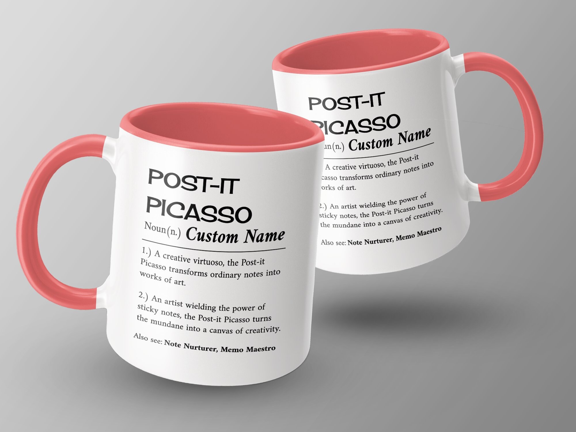 Personalized Post-it Picasso Mug, Creative Office Art Humor, Custom ...