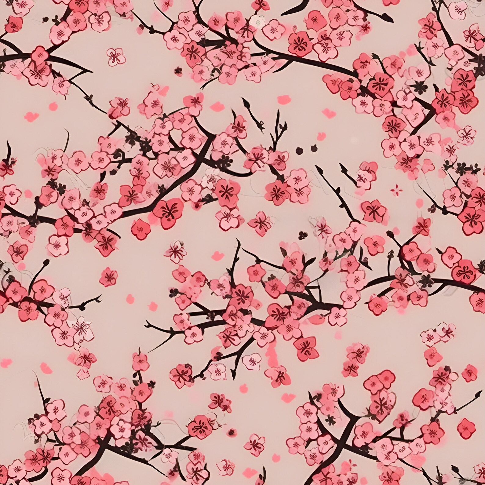 Japanese Inspired Floral Digital Paper - 3 Designs - Commercial Use - Etsy