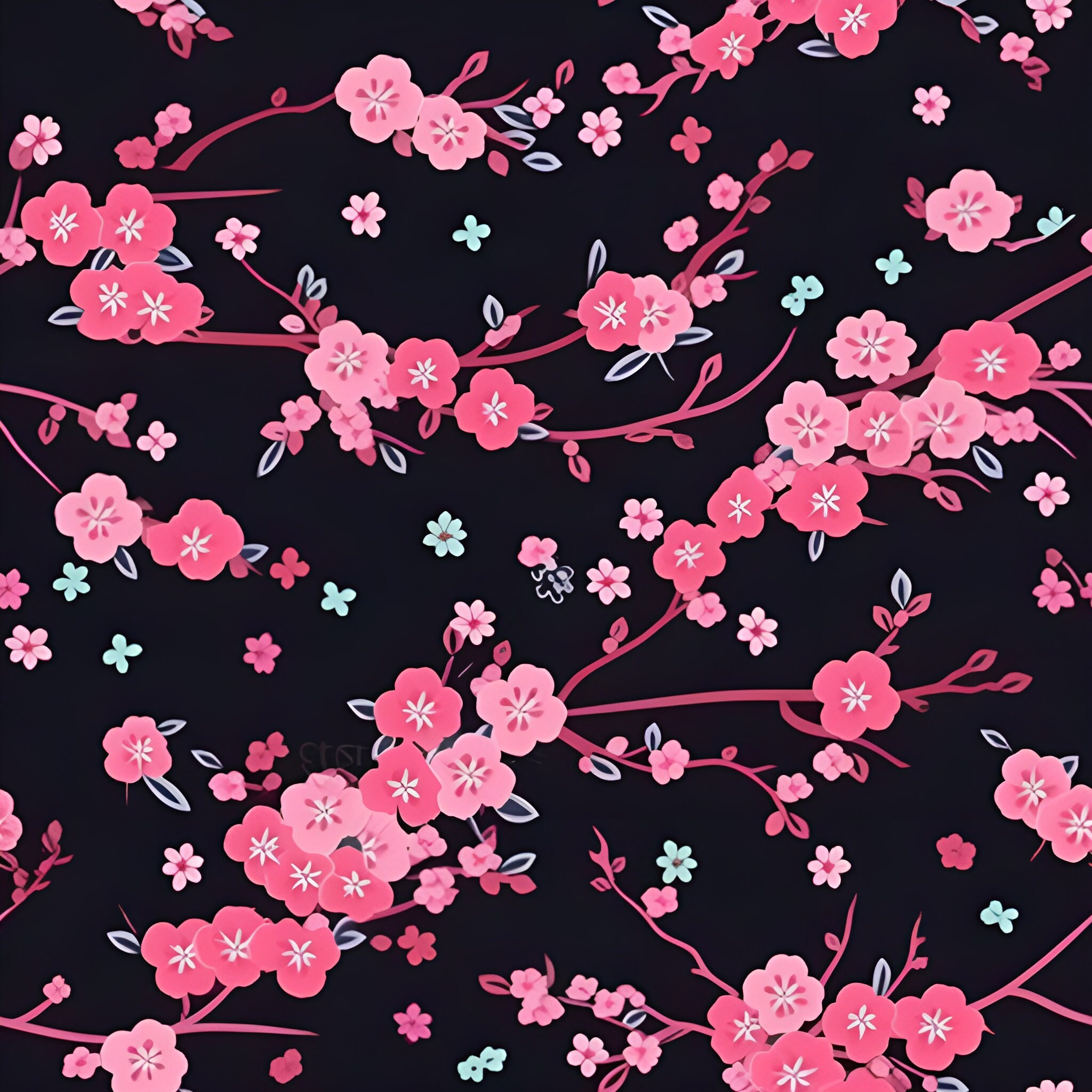 Japanese Inspired Floral Digital Paper - 3 Designs - Commercial Use - Etsy