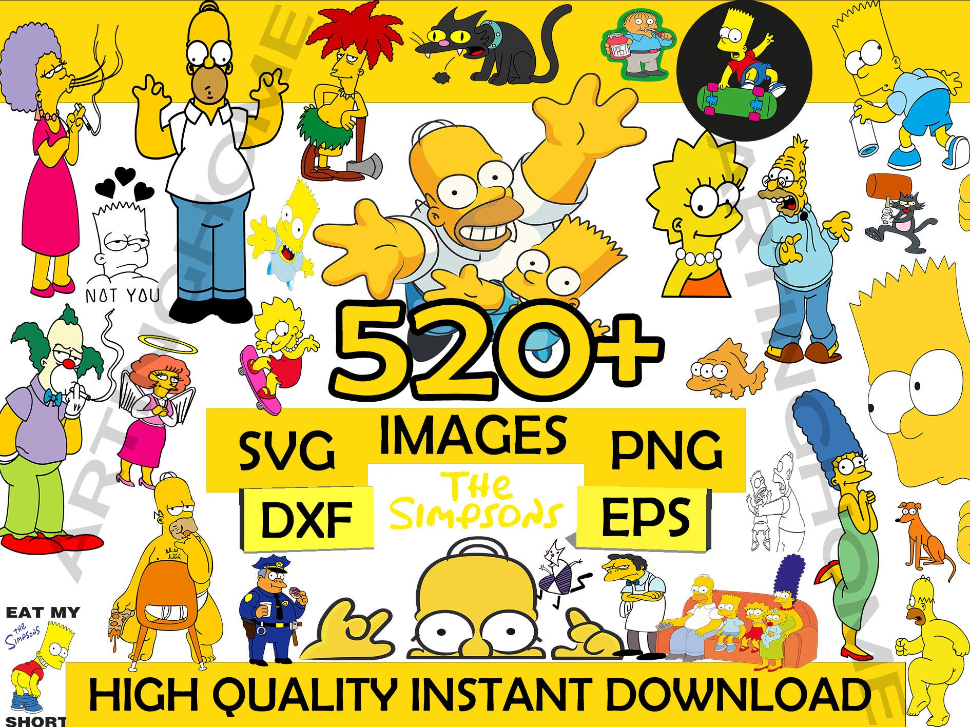 The Simpsons SVG Bundle the Simpsons Cut Files the - Etsy Canada