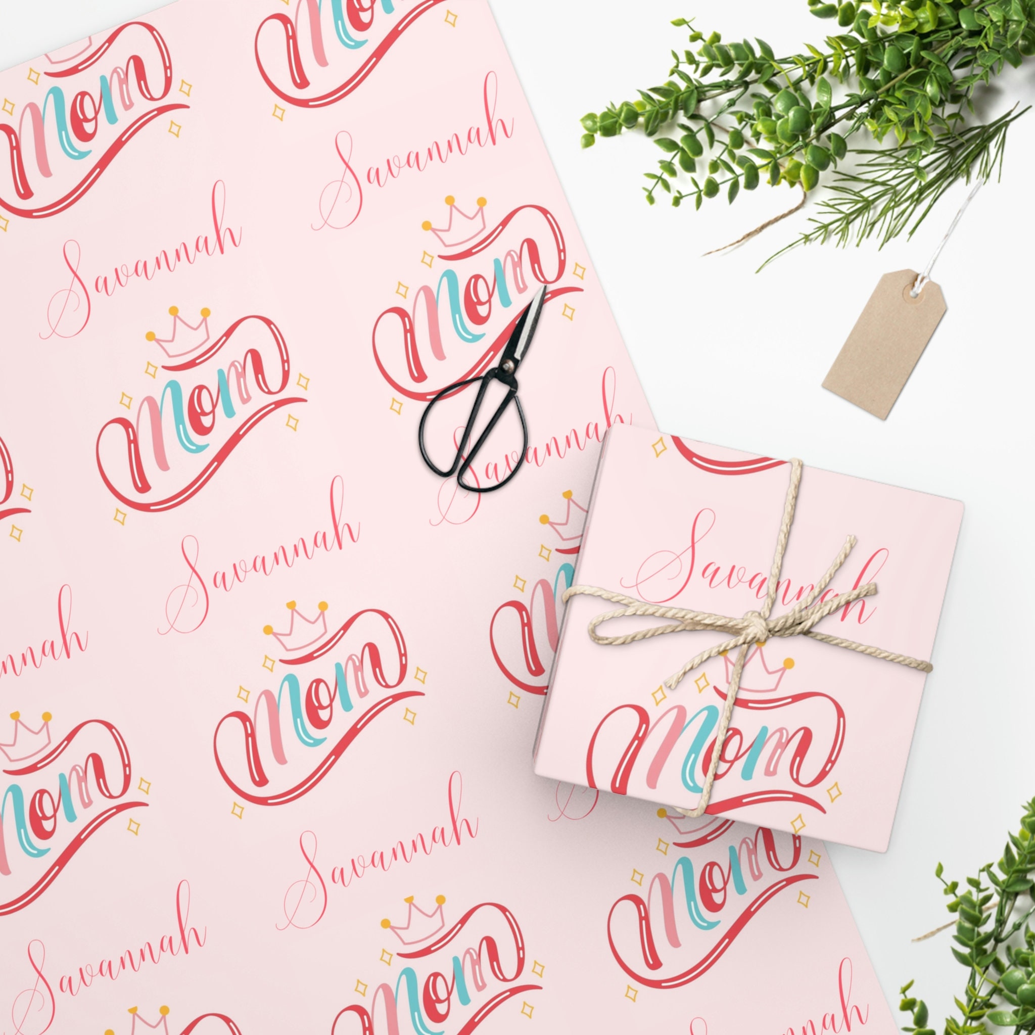 Customizable Mother's Day Mom Queen Crown Wrapping Paper - Etsy