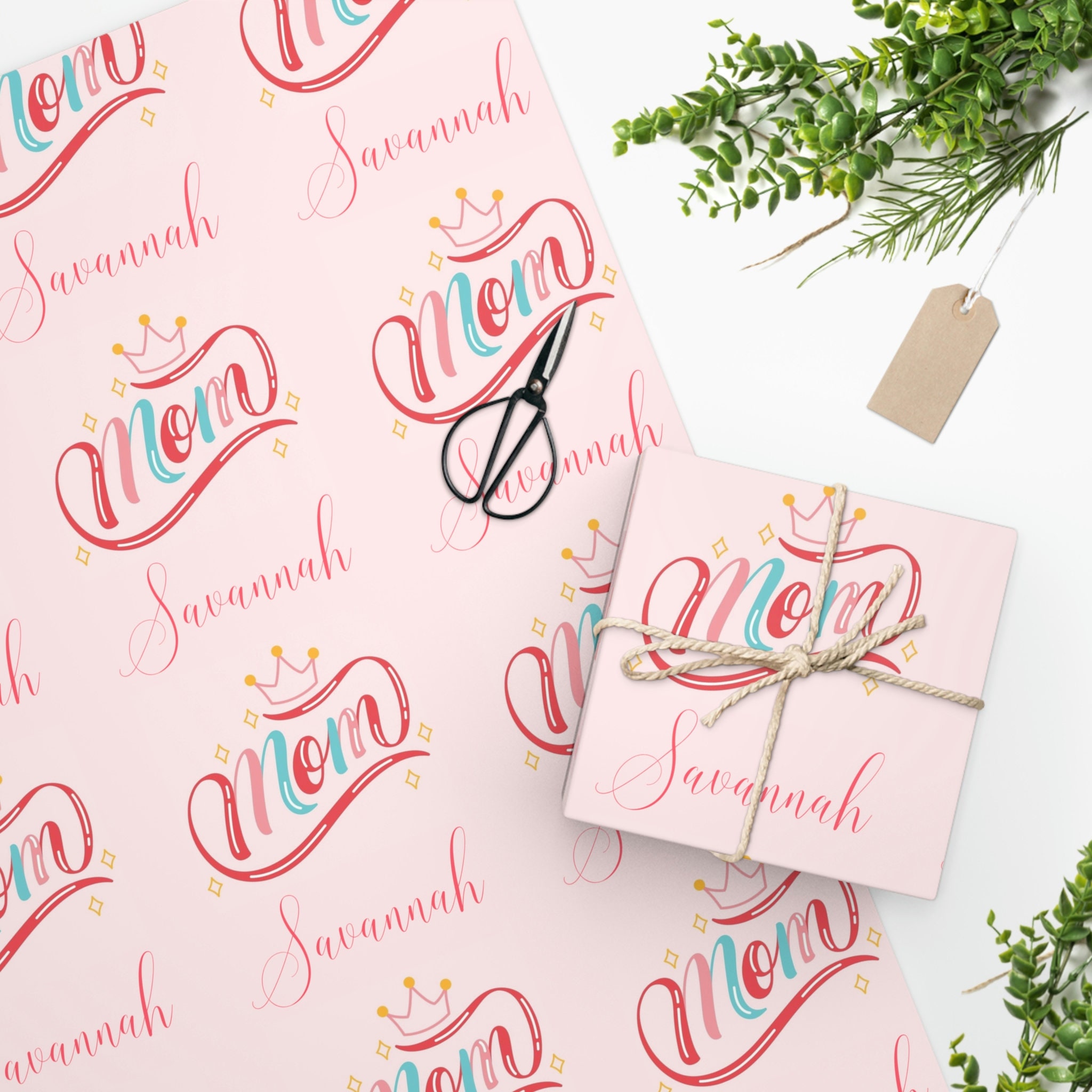 Customizable Mother's Day Mom Queen Crown Wrapping Paper - Etsy