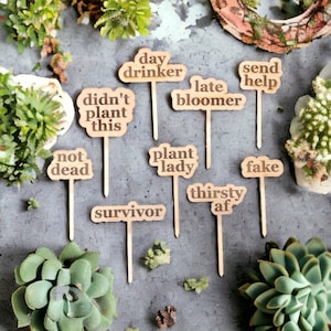 Sassy Plant Stake | Funny Plant Stake | Plant Markers With Attitude - Etsy