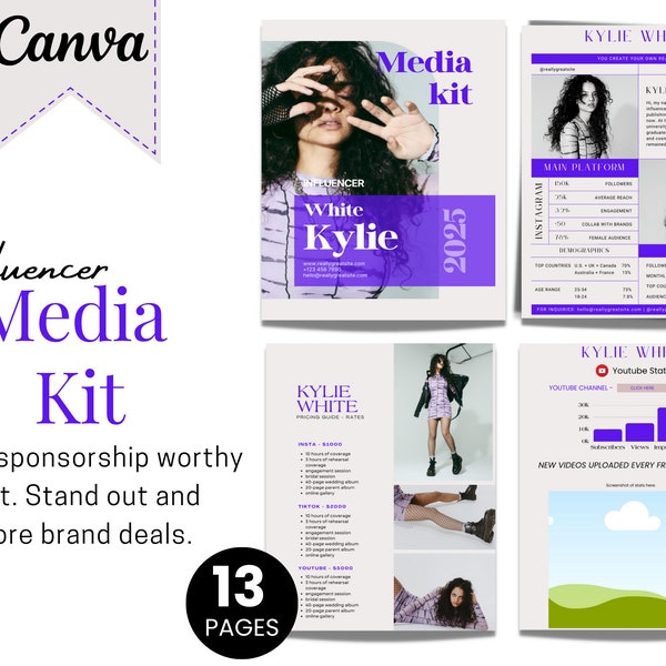 Youtuber Media Kit - Etsy