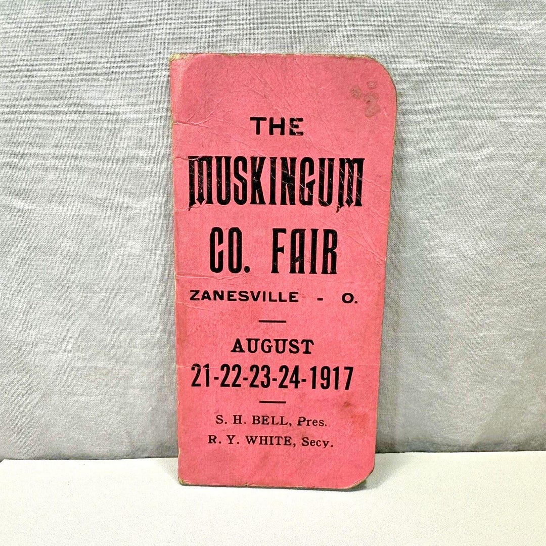1917 Muskingum County Fair Advertising Pocket Notebook Ohio Antique - Etsy