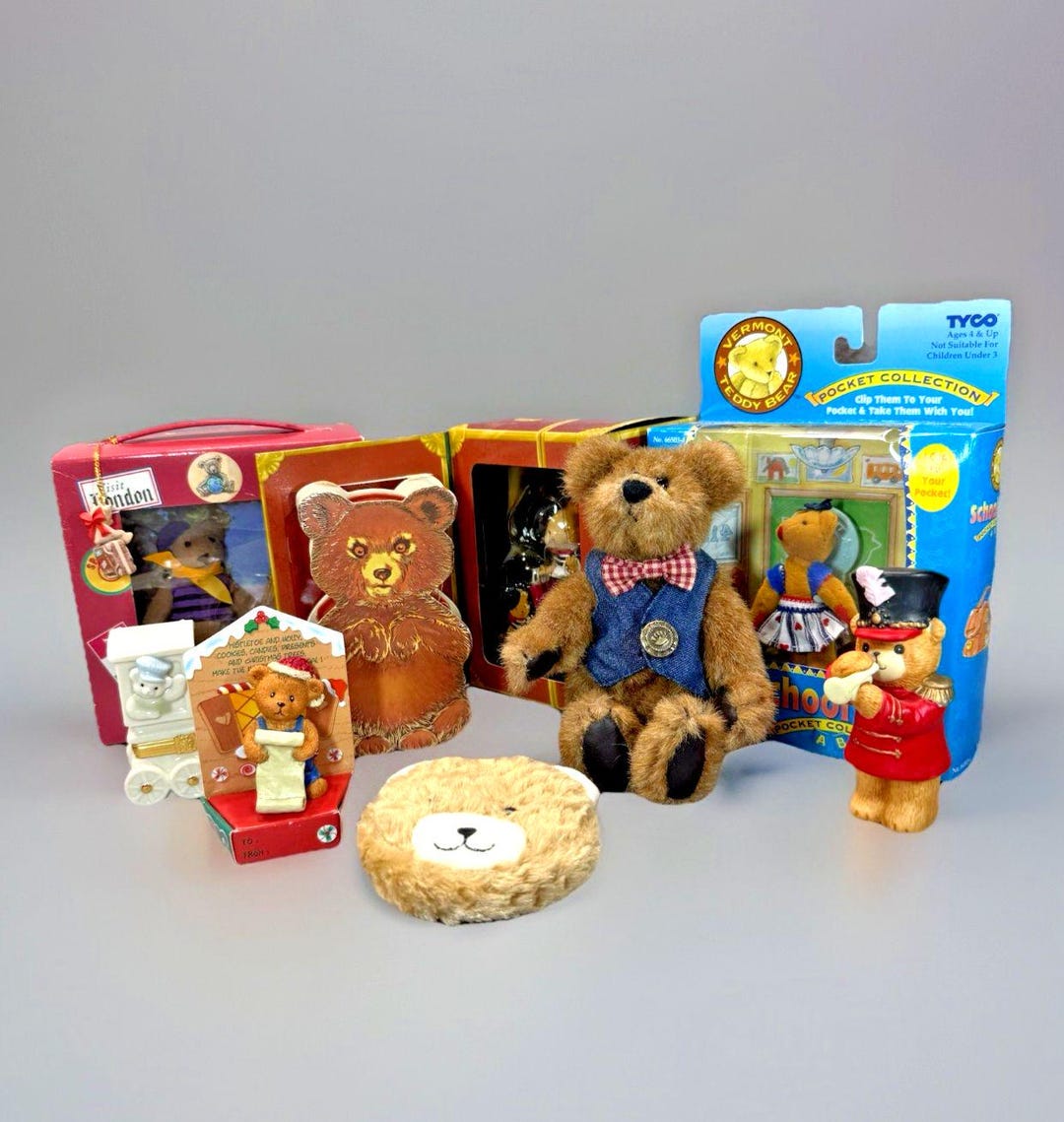 Vintage Mini Teddy Bear Figurine Lot: Boyds, Shackman, Lenox, Russ - Etsy