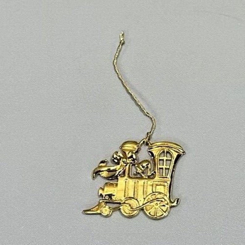 Vintage Tamerlane 24K Gold Finish Locomotive Hanging Ornament Train ...