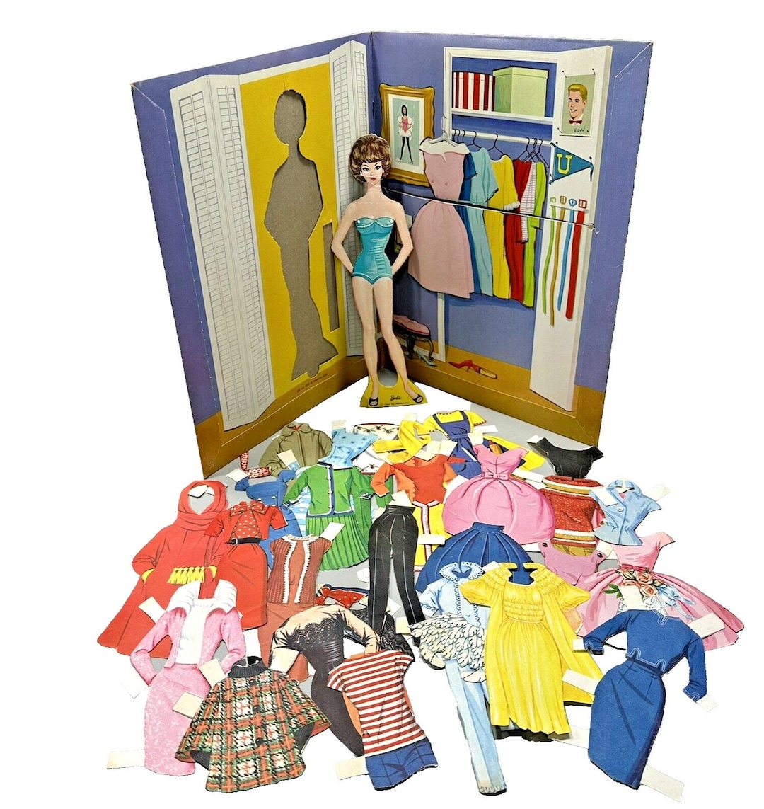 Bubble Cut Barbie Cut Outs Paper Doll Set Whitman #1962 Vintage ...