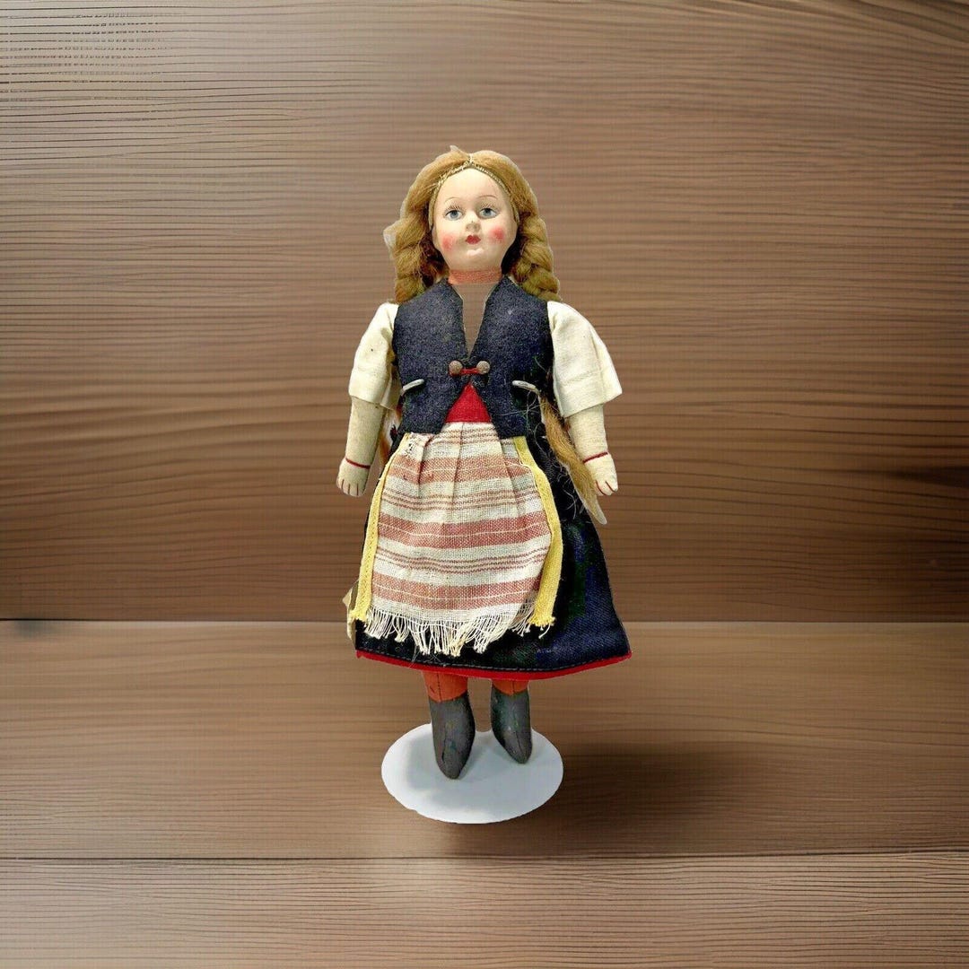 Martta Martha Lapland Turku Doll With Tag From Finland 1930s Rare Brown ...