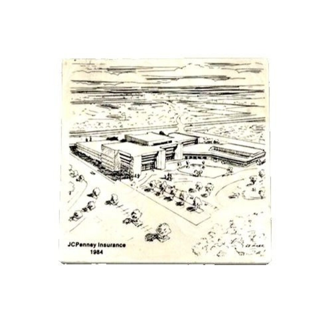 Vintage Jcpenney Insurance Advertising Tile Coaster Trivet 1984 Drawing ...