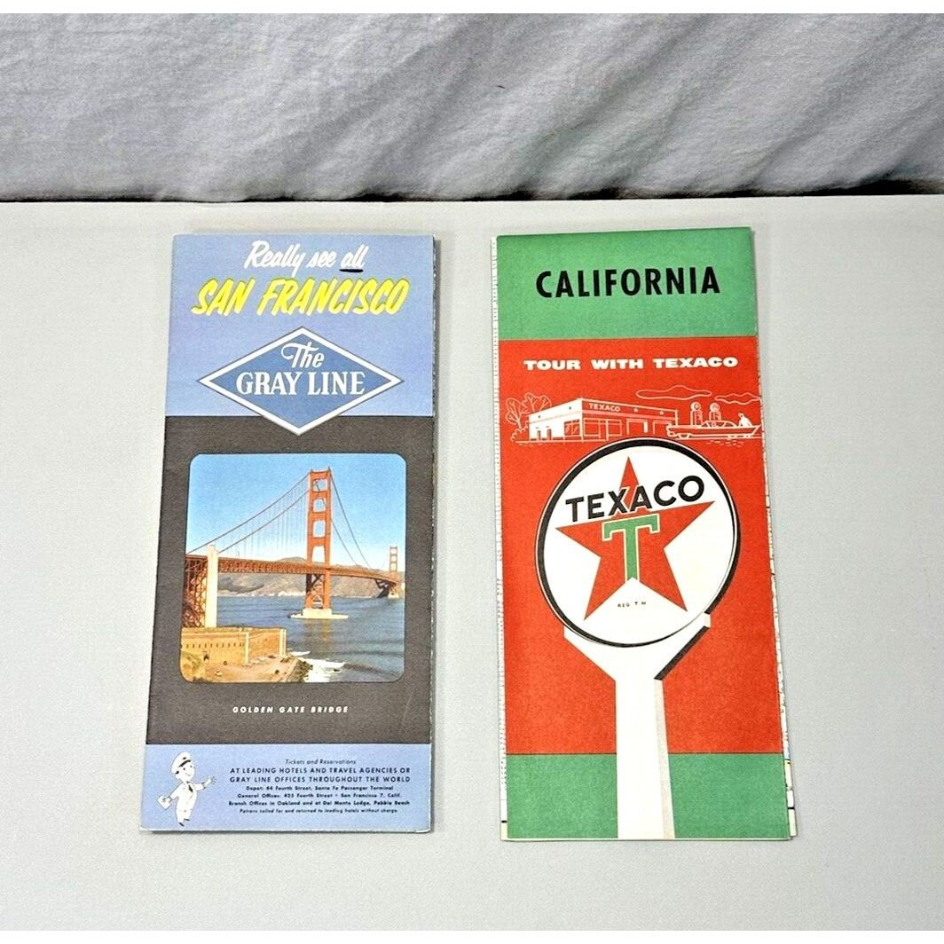 1958 Maps Postcards Travel Lot San Francisco and Sacramento California ...
