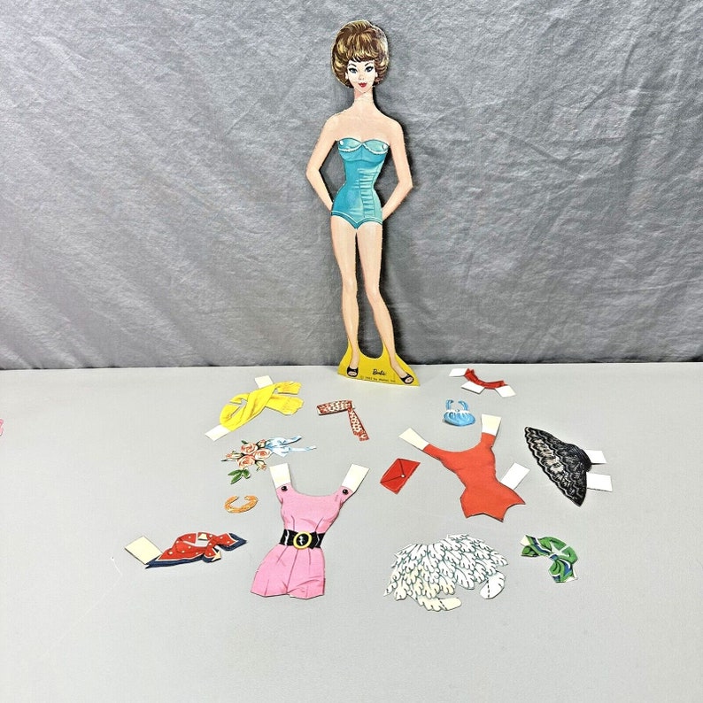 Bubble Cut Barbie Cut Outs Paper Doll Set Whitman 1962 Vintage Original ...