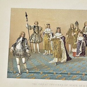 Chromolithograph "the Great Officers of State at A Coronation" Print of ...