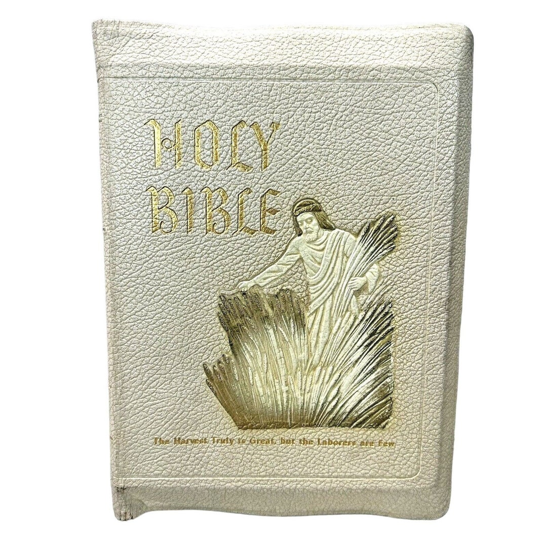 Holy Bible King James Version 1955 Leather Covers Thumb Index Red ...