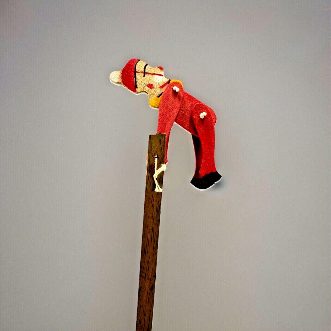 Wooden Clown Acrobat Flip Toy 1950s Trapeze 8.25in Squeeze Ladder - Etsy