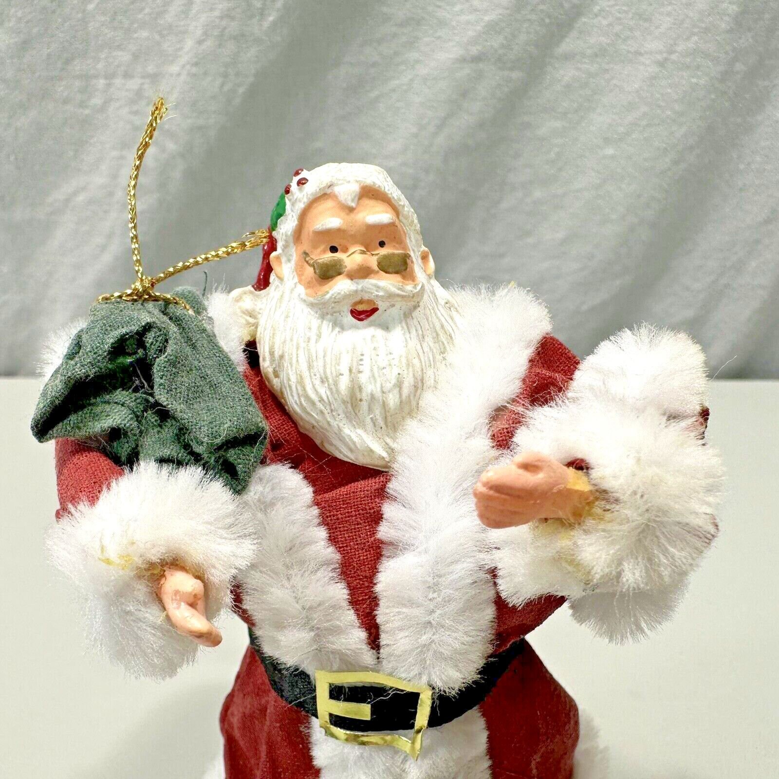 Russ Berrie Santa Claus Ornament Fabric Mache Taiwan ROC Vintage Hand ...
