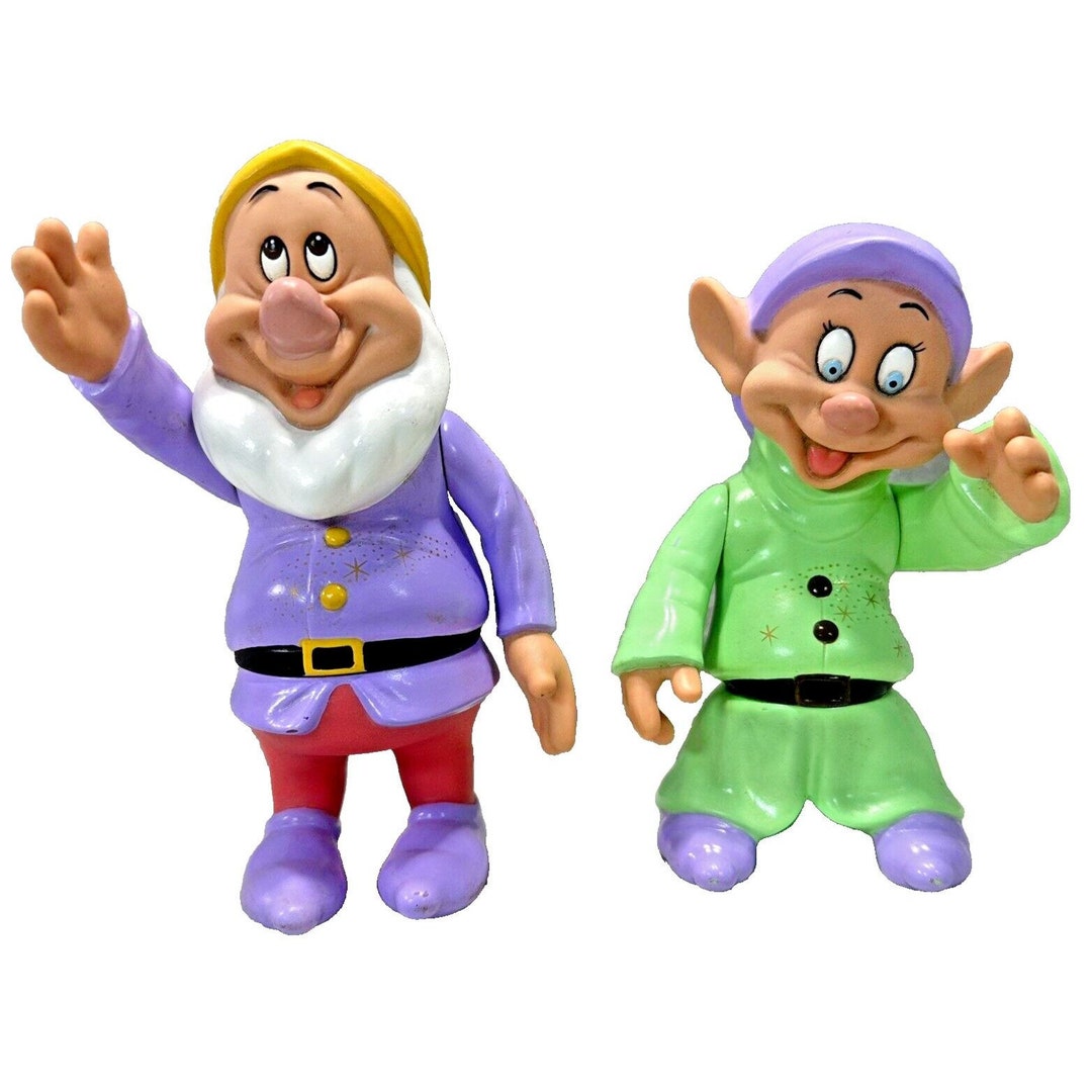 Vintage DOPEY and SNEEZY Disney Snow White Dwarfs Vinyl Figurines Dolls ...