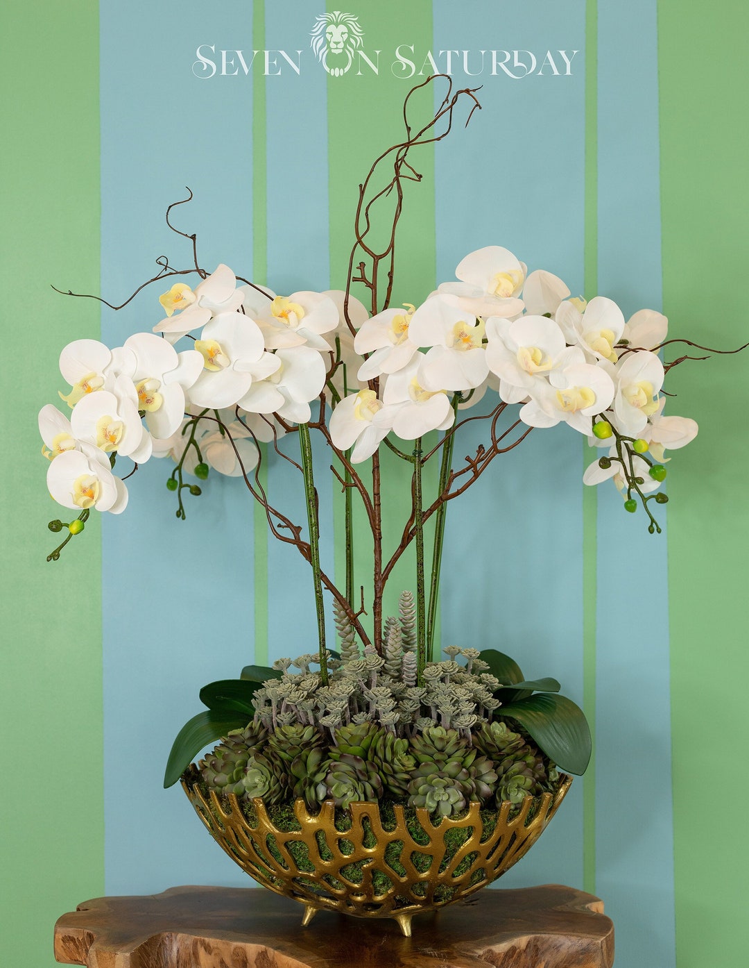 Real Touch Orchids in Gold Bowl, Real Touch Orchids and Faux Orchids ...