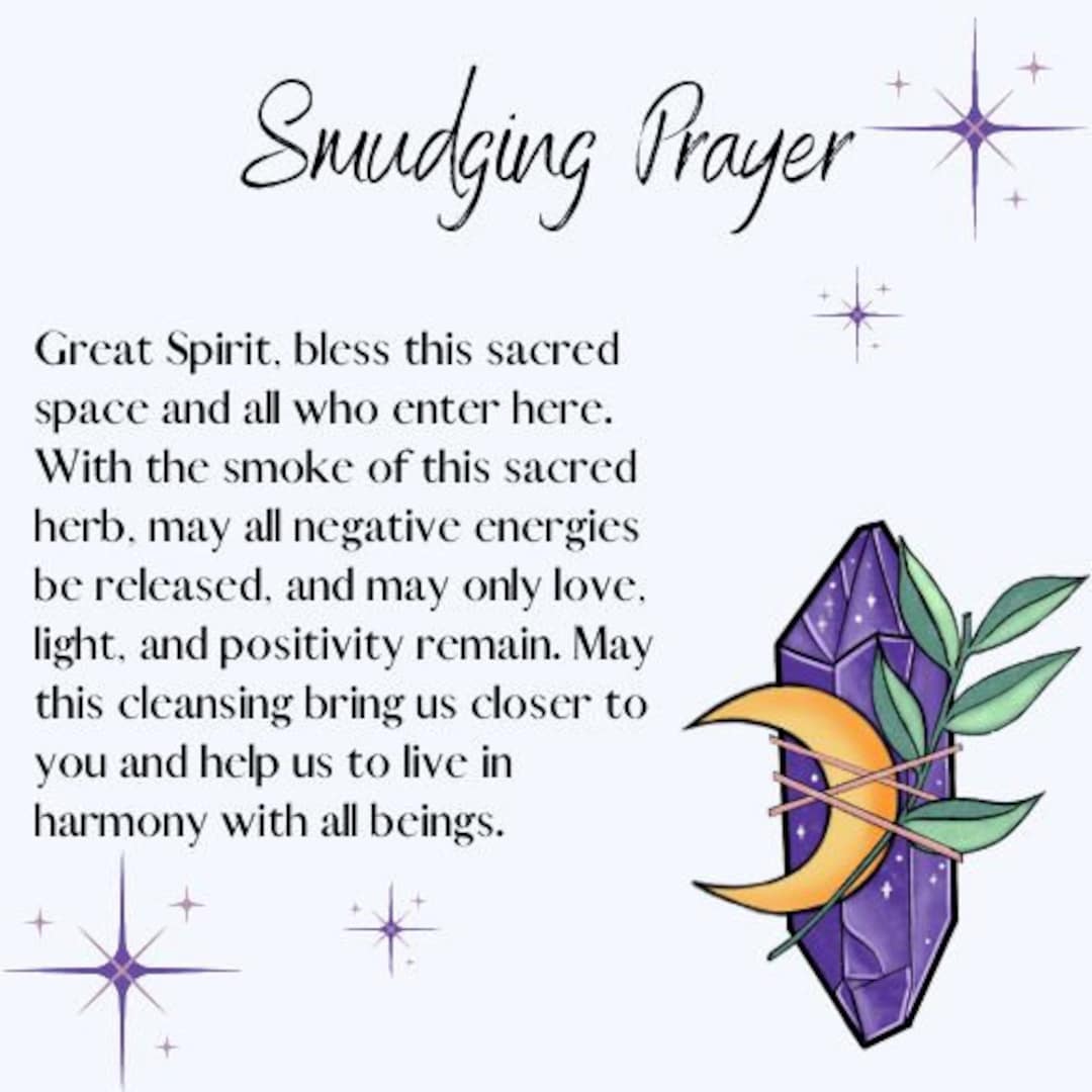 Smudging Prayer Card - Etsy