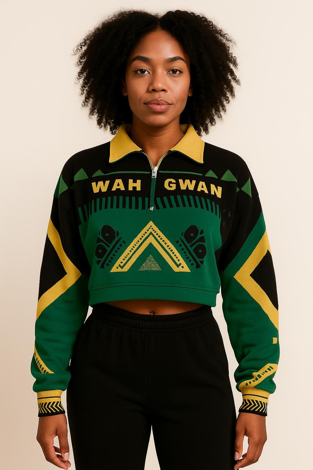 Wah Gwan Crop Top With Half Zipper - Can Request a Different Island ...
