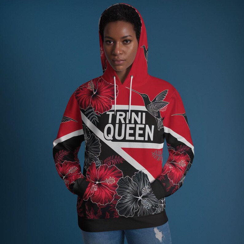 Trini Queen Trinidad and Tobago Flag Hoodie - Etsy