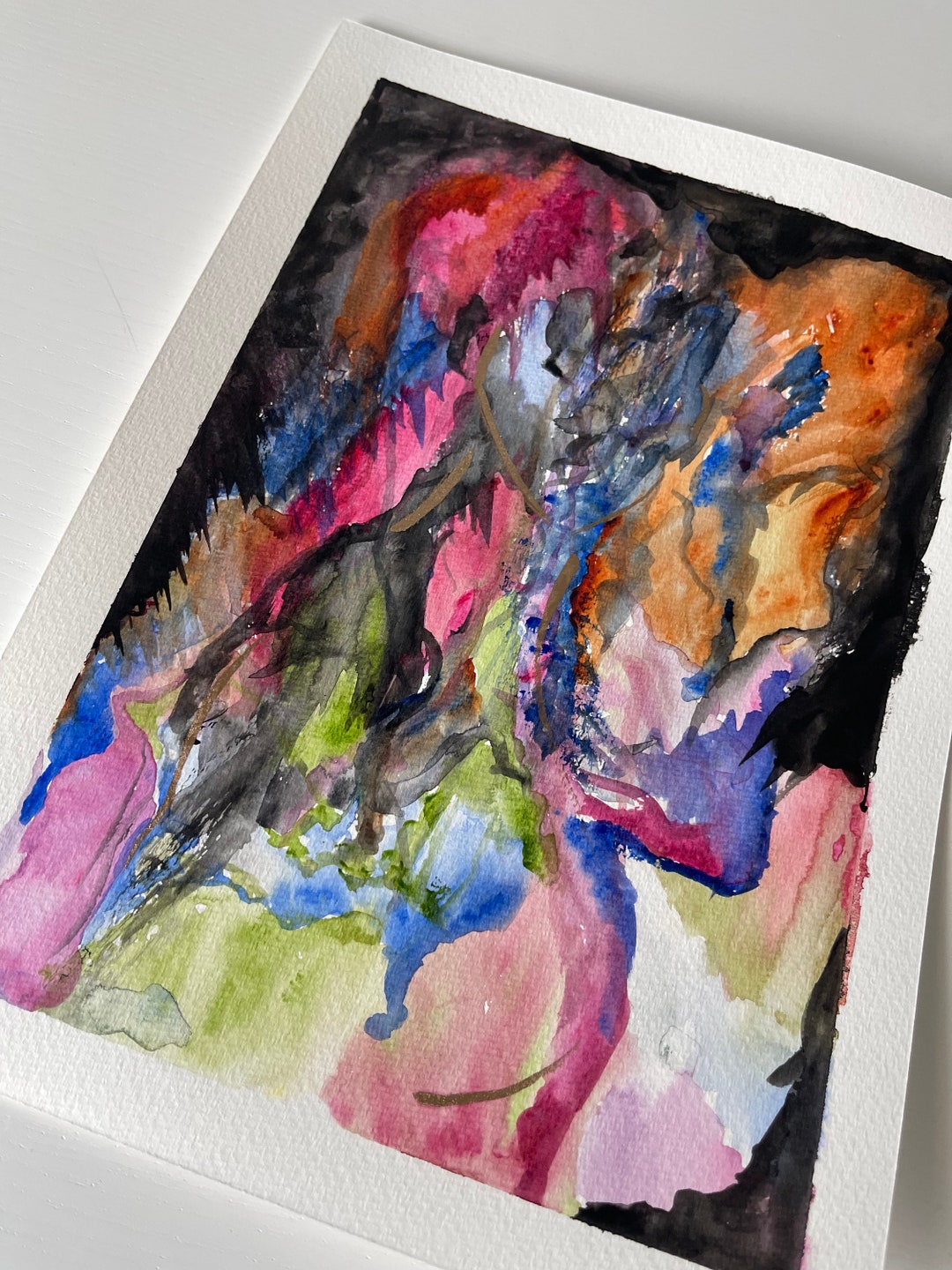 Abstract Woman Watercolor Painting - Etsy