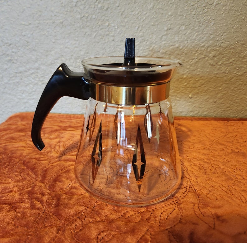 Vintage Atomic Cory Glass Coffee Pot Creamer Espresso 2 C Star MCM C2L ...