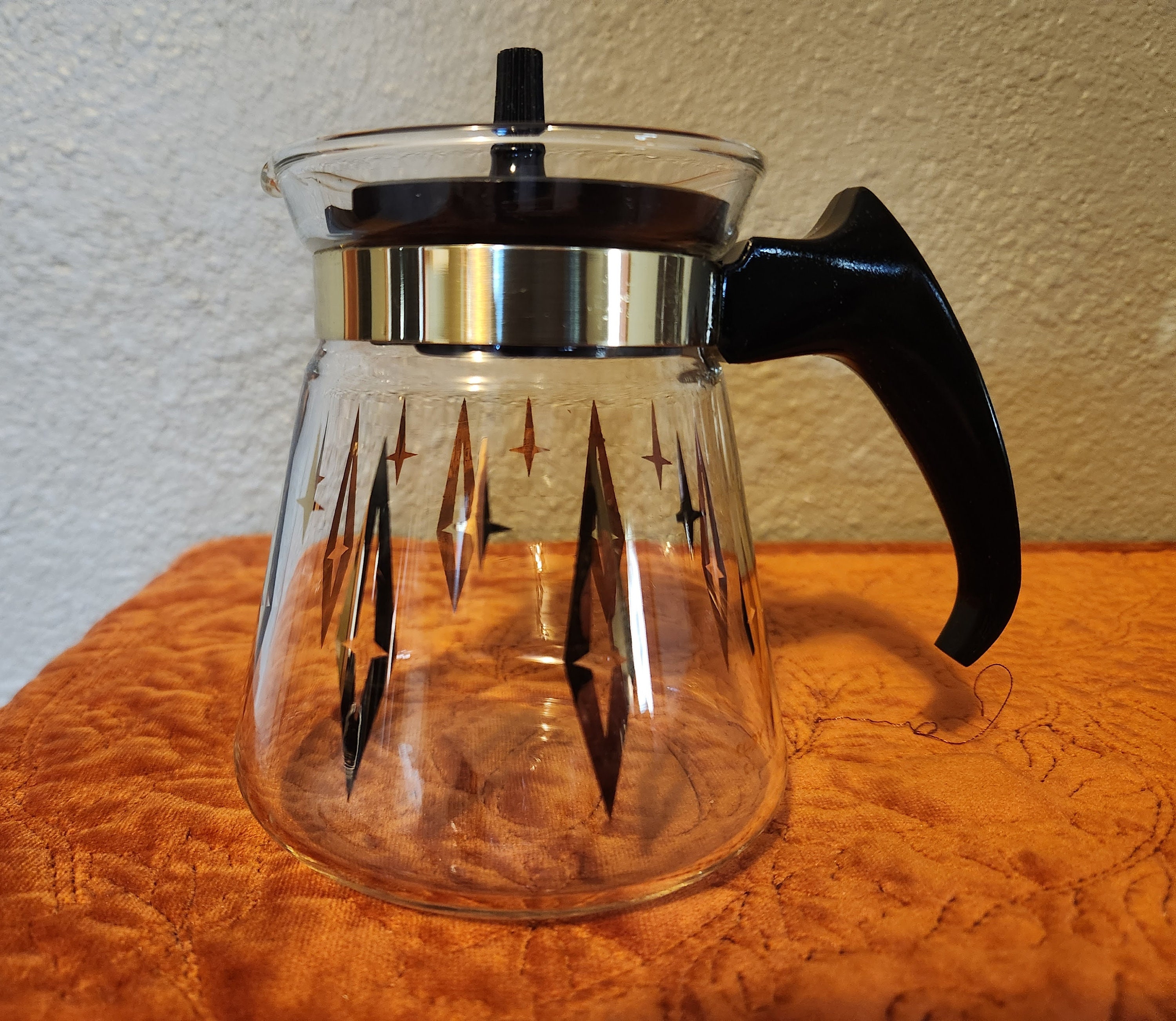 Vintage Atomic Cory Glass Coffee Pot Creamer Espresso 2 C Star MCM C2L ...