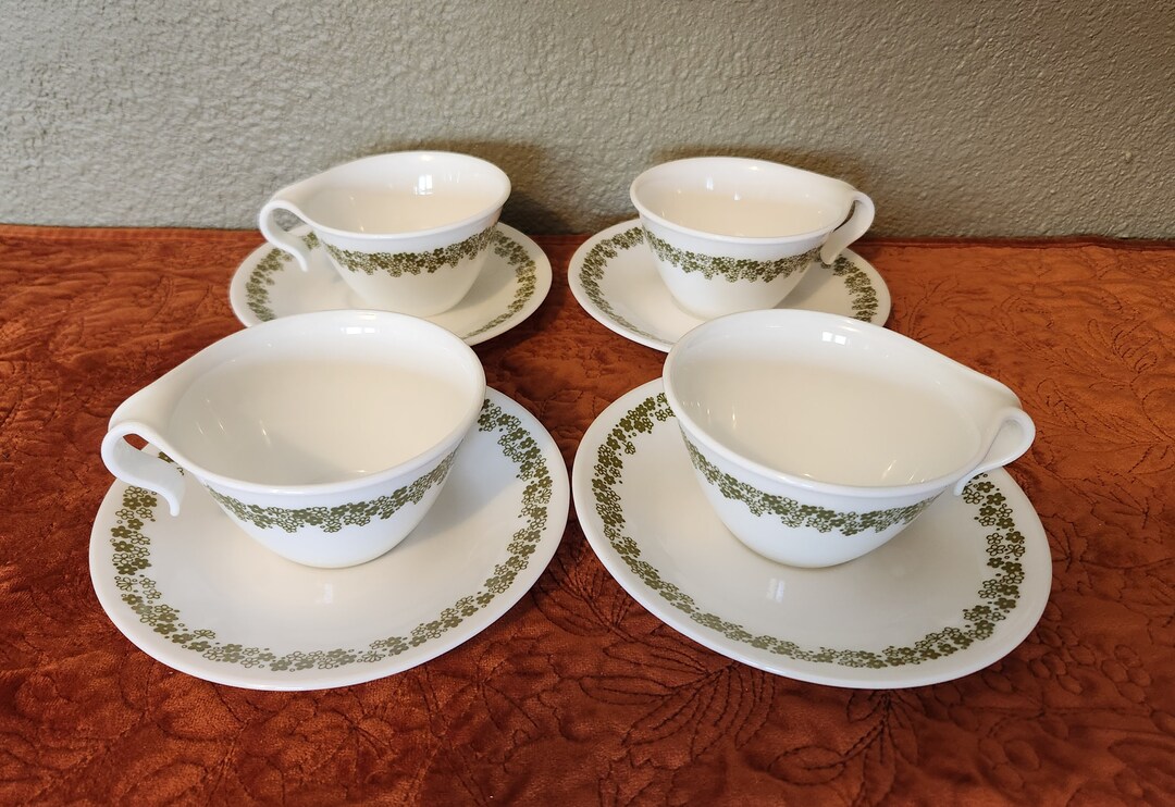 Vintage-corning Corelle"lazy Daisy""crazy Daisy" Dazy 4 Cups and 4 ...