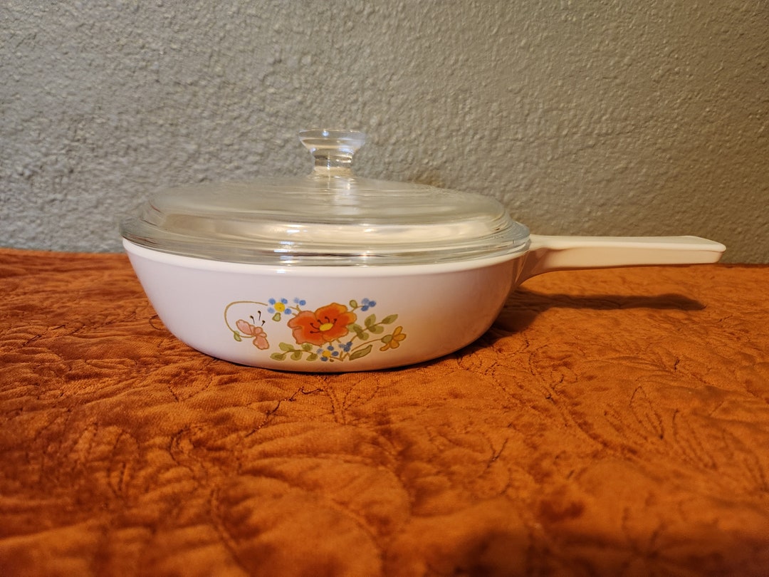 Vintage Corning Ware Wildflower (P-83-B) 6-1/2" Fry Pan With Glass Lid ...