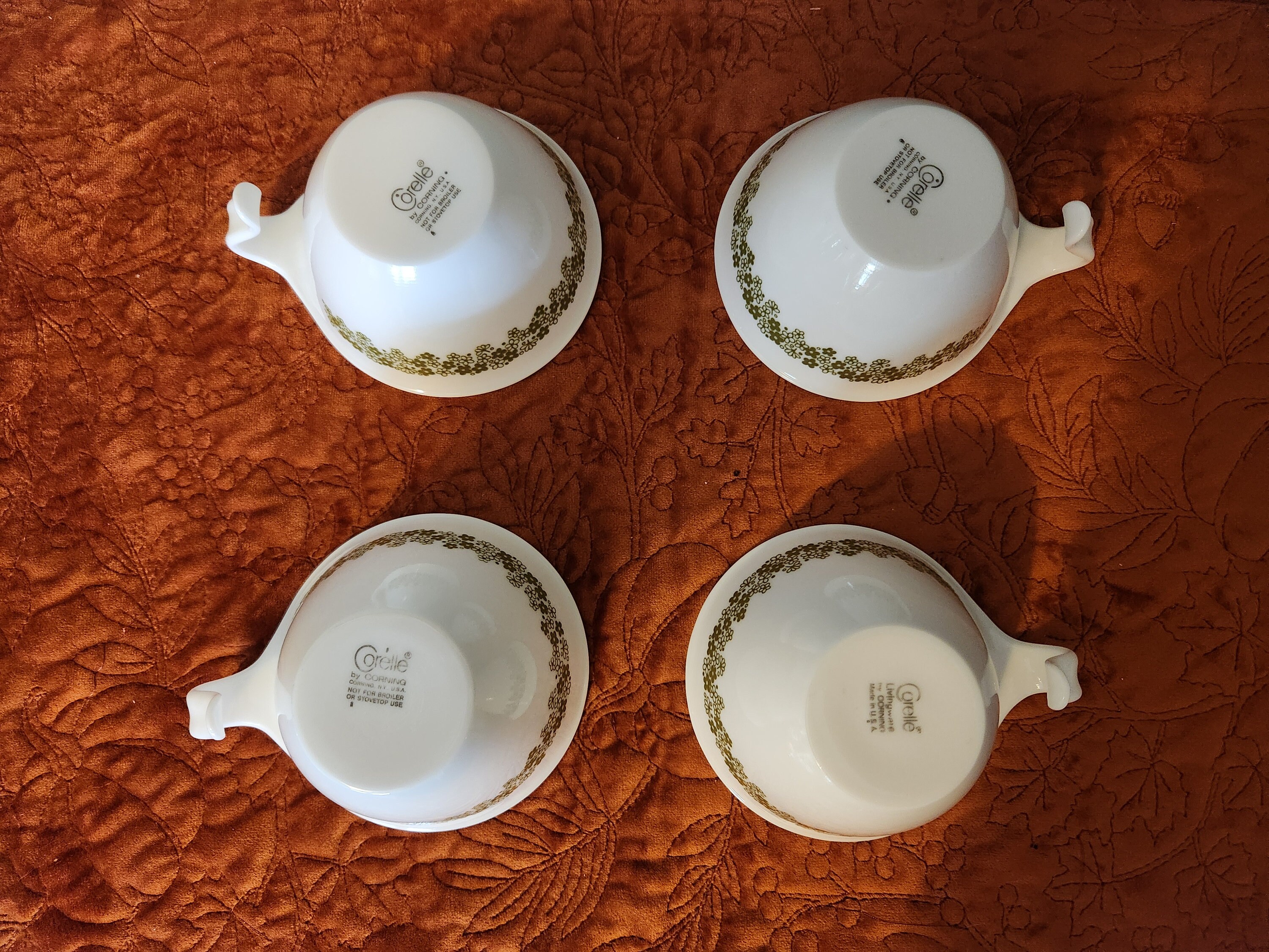 Vintage-corning Corelle"lazy Daisy""crazy Daisy" Dazy 4 Cups and 4 ...