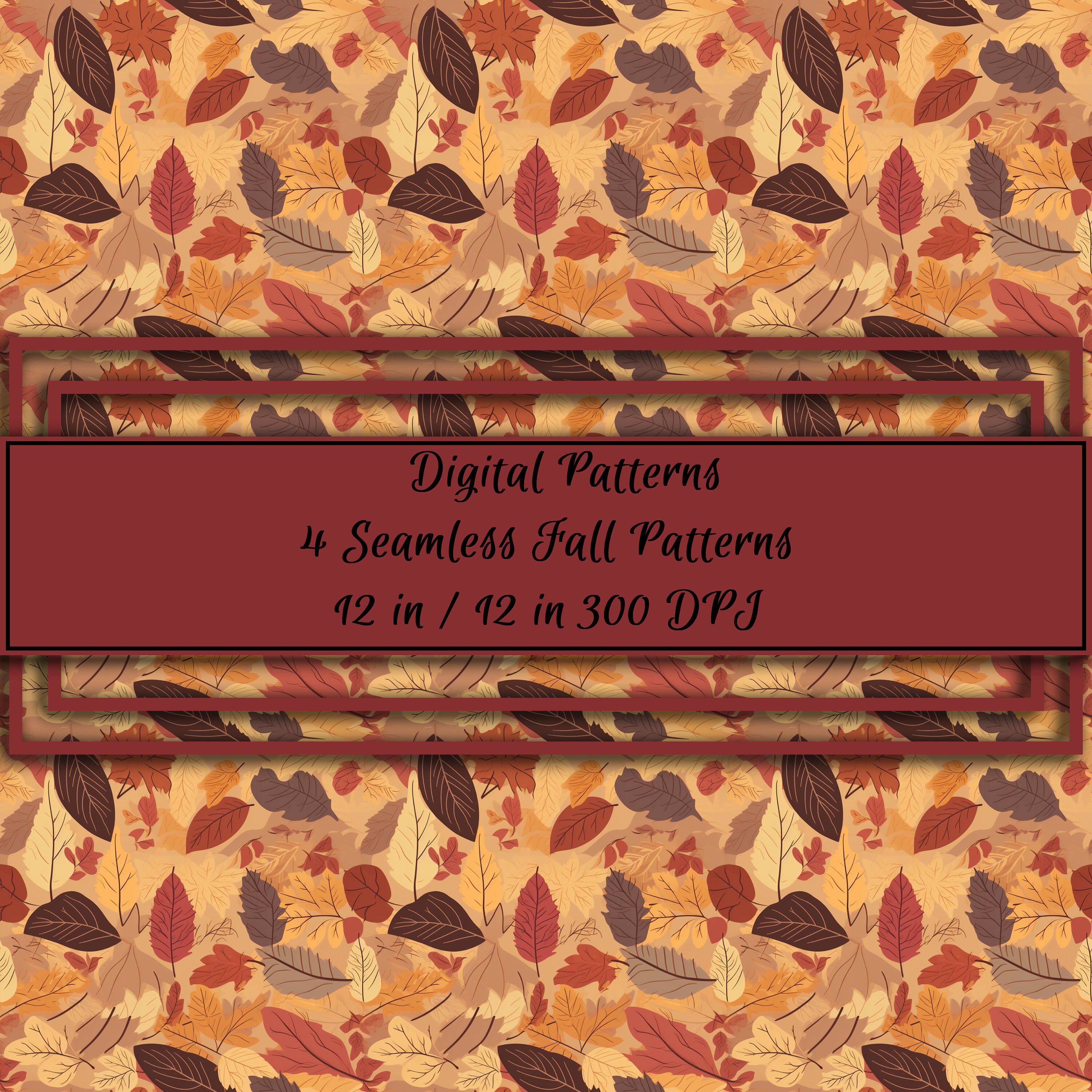 Fall Leaves Digital Paper, Seamless Pattern , Background, Fall Season ...