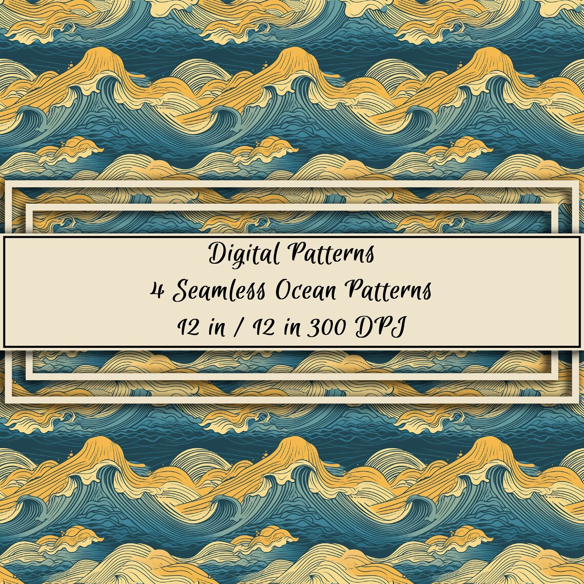 Ocean Digital Paper, Seamless Pattern , Background, Water Scrapbook ...
