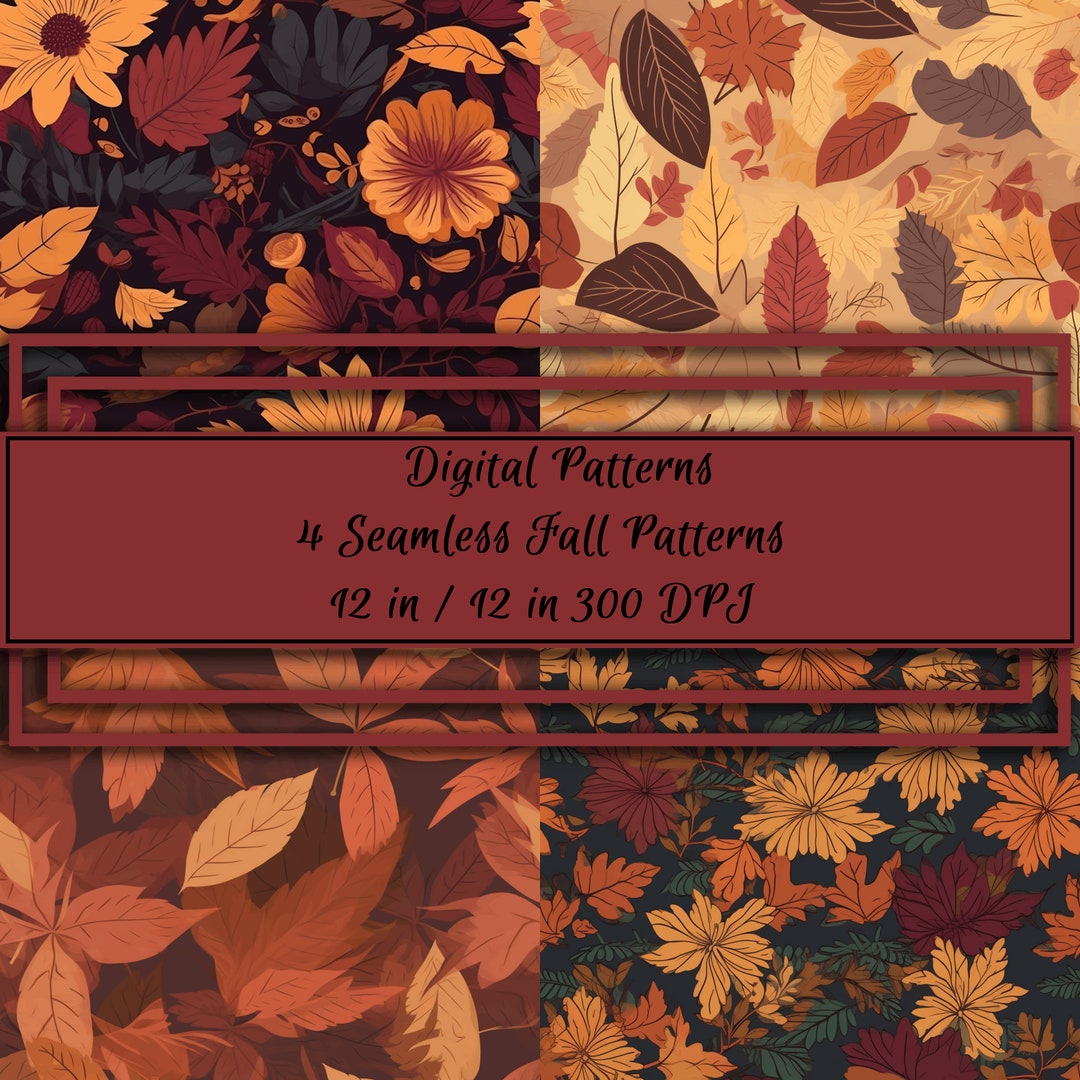Fall Leaves Digital Paper, Seamless Pattern , Background, Fall Season ...