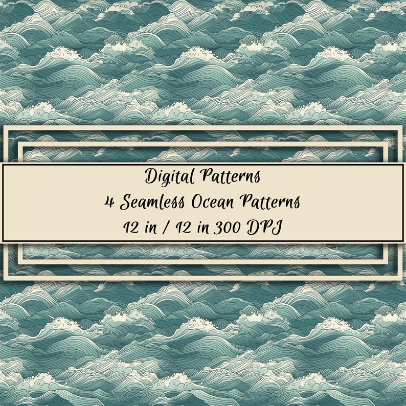 Ocean Digital Paper, Seamless Pattern , Background, Water Scrapbook ...
