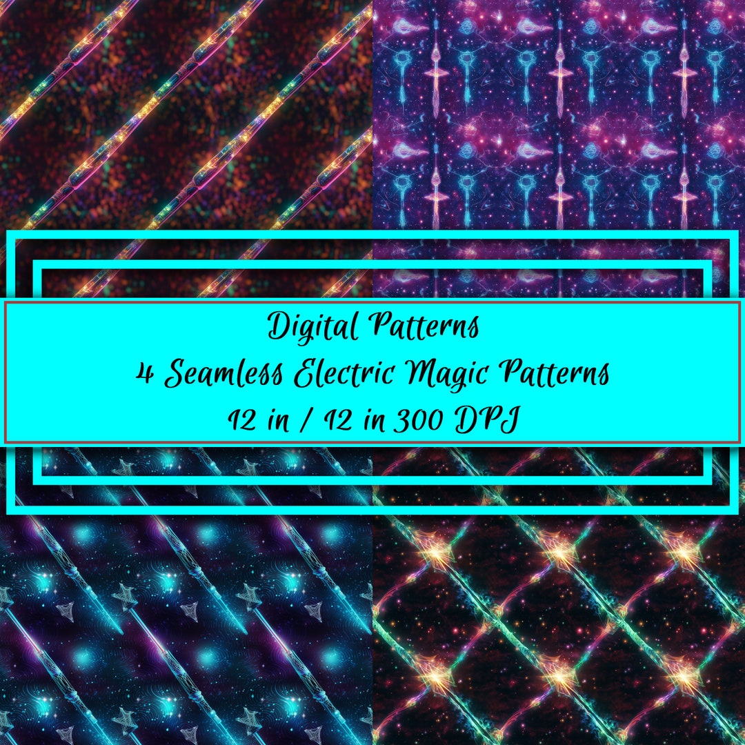 Magic Wand Seamless Digital Paper, Fantasy Scrapbook Pattern (digital ...