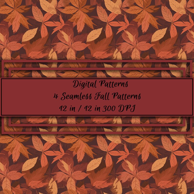 Fall Leaves Digital Paper, Seamless Pattern , Background, Fall Season ...