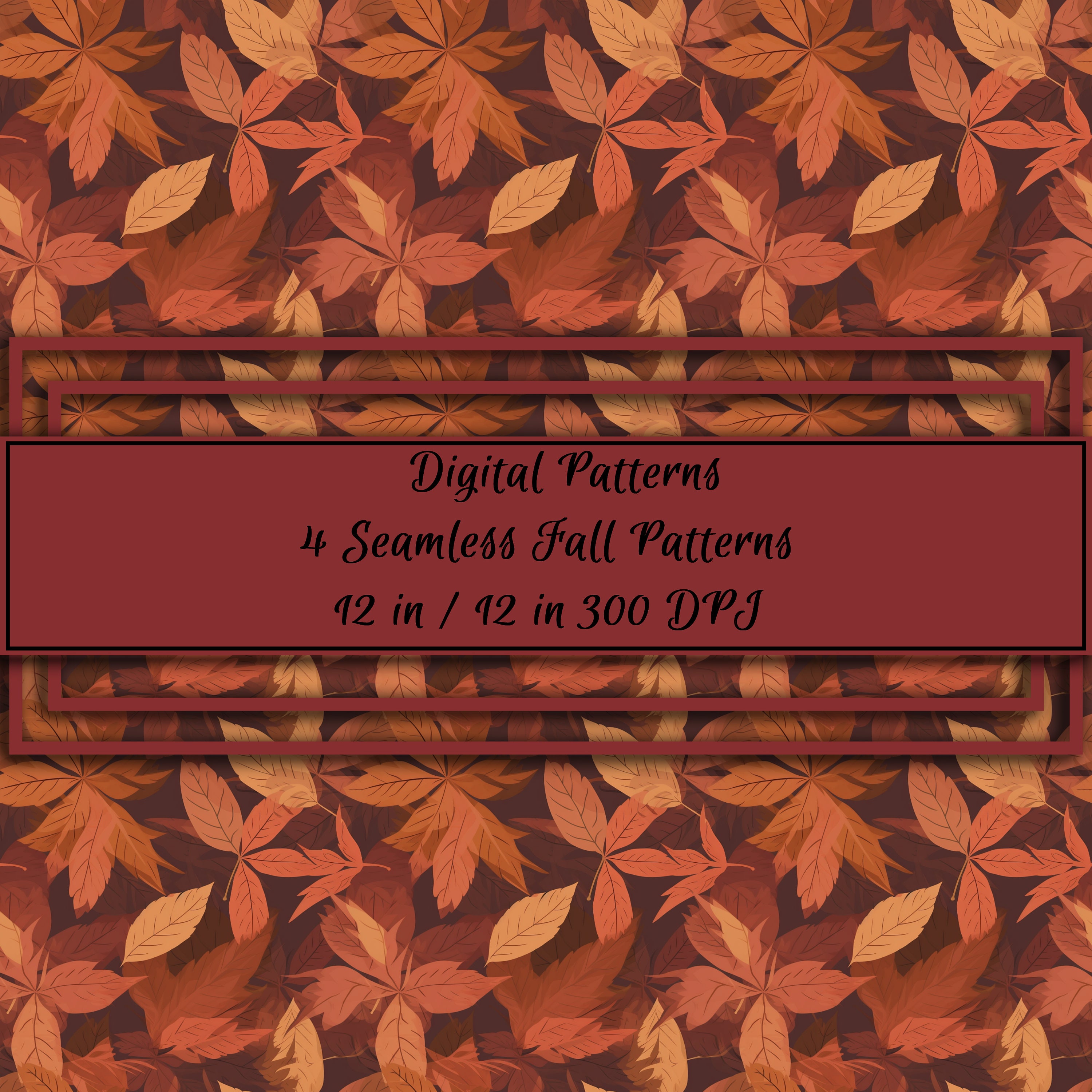 Fall Leaves Digital Paper, Seamless Pattern , Background, Fall Season ...