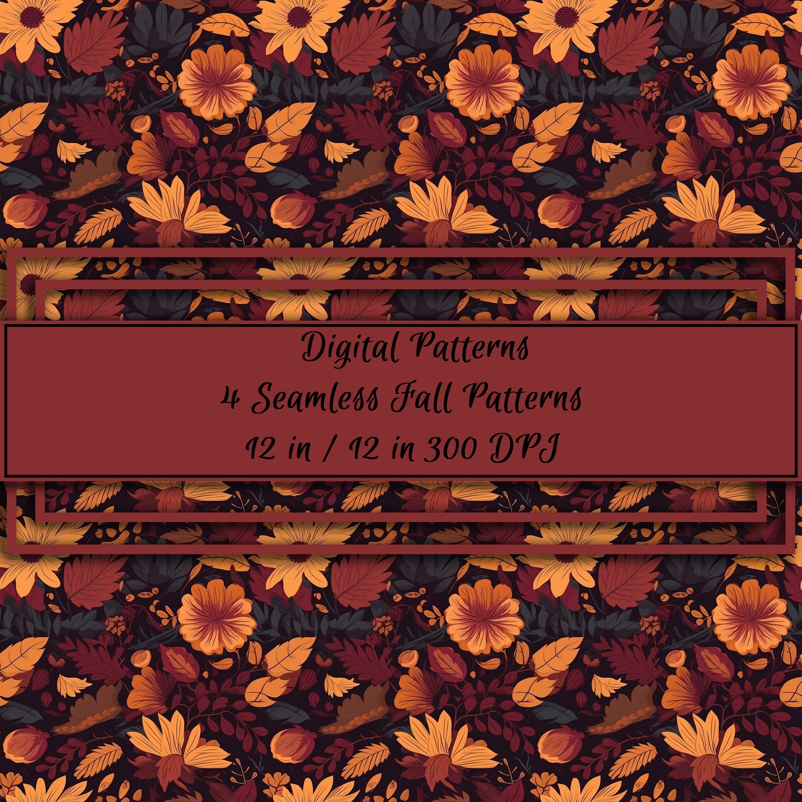 Fall Leaves Digital Paper, Seamless Pattern , Background, Fall Season ...