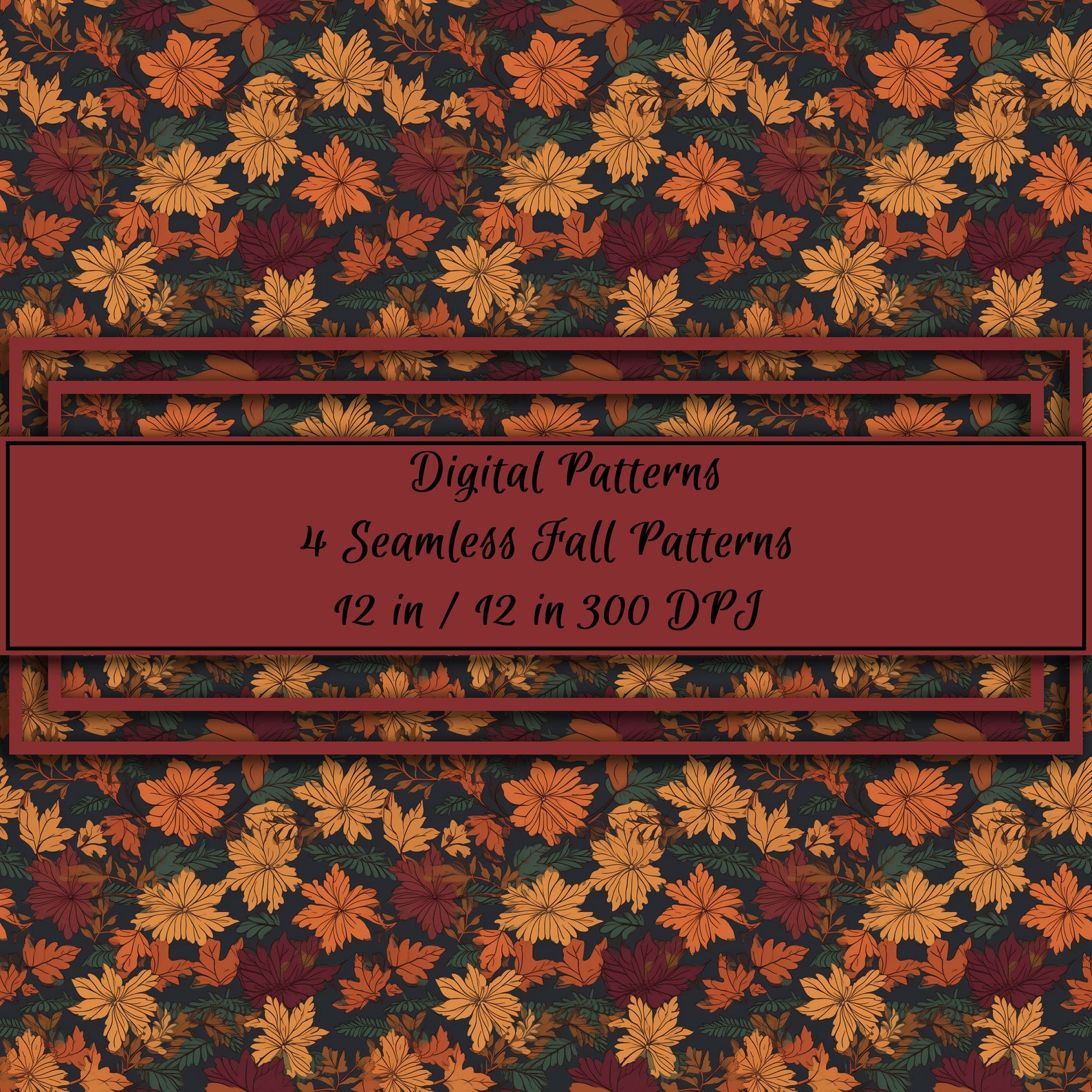 Fall Leaves Digital Paper, Seamless Pattern , Background, Fall Season ...