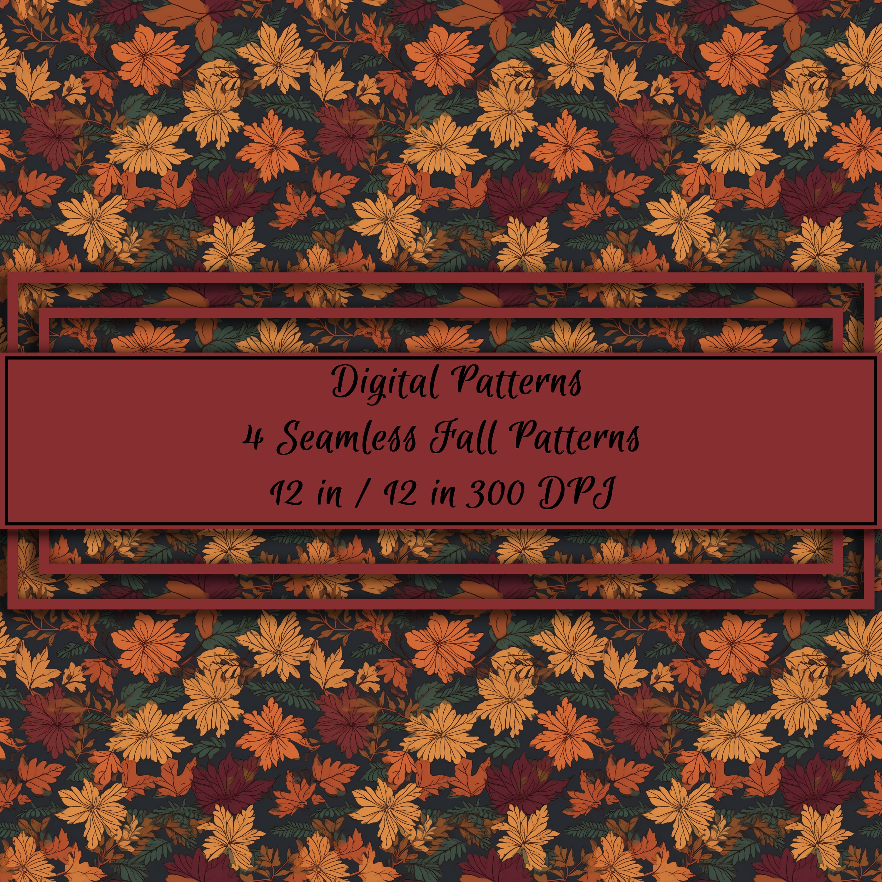 Fall Leaves Digital Paper, Seamless Pattern , Background, Fall Season ...