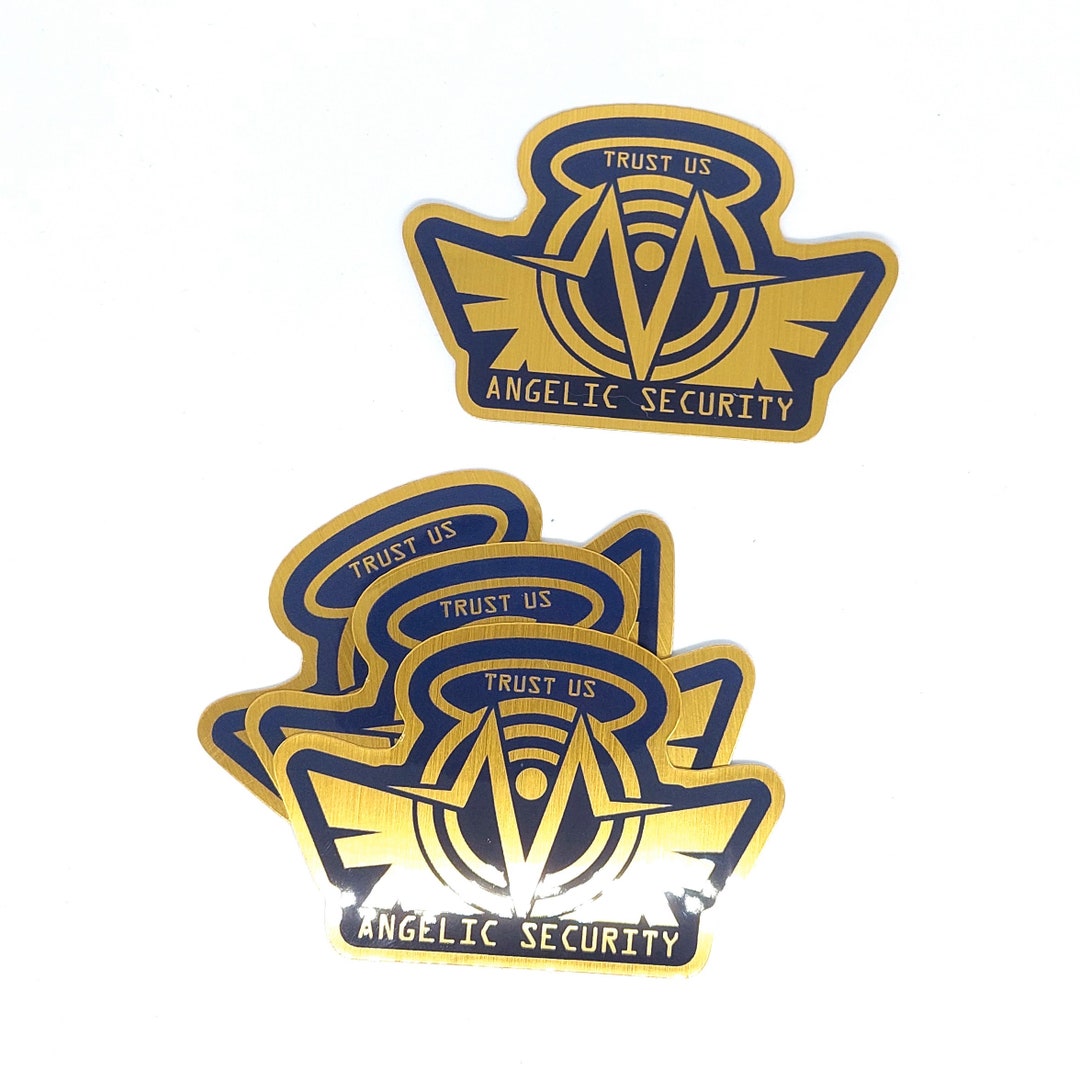3inch Gold Vinyl Sticker Hazbin Hotel Voxtek Angelic Security 3 Inches ...