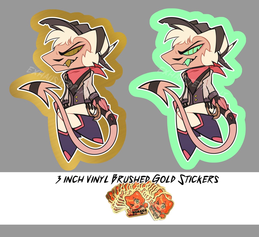 3inch Gold Vinyl Sticker Helluva Boss Striker 3 Inches - Etsy
