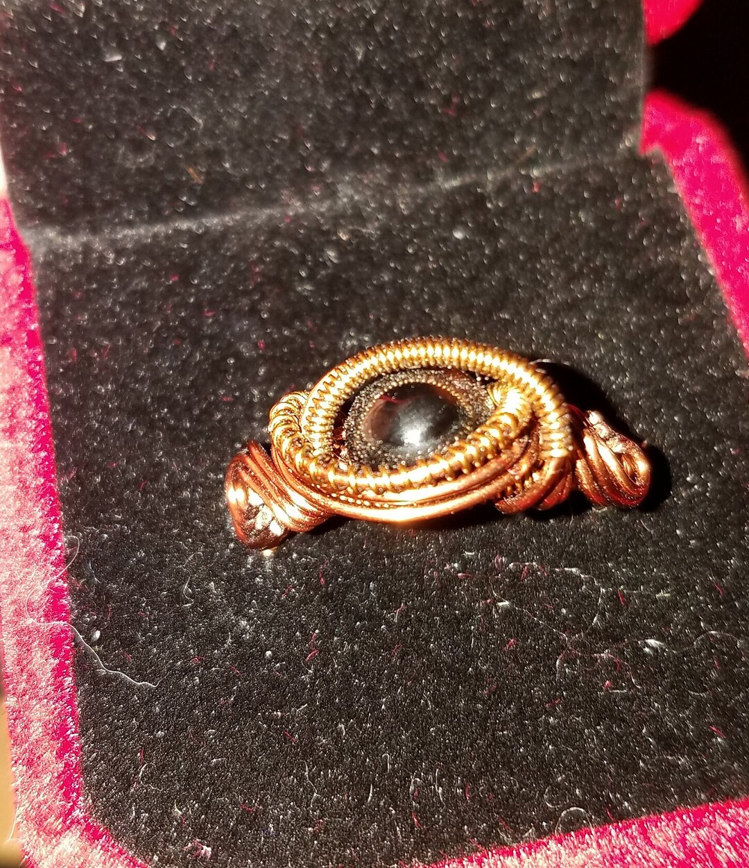 Obsidian in Antique Copper Ring - Etsy