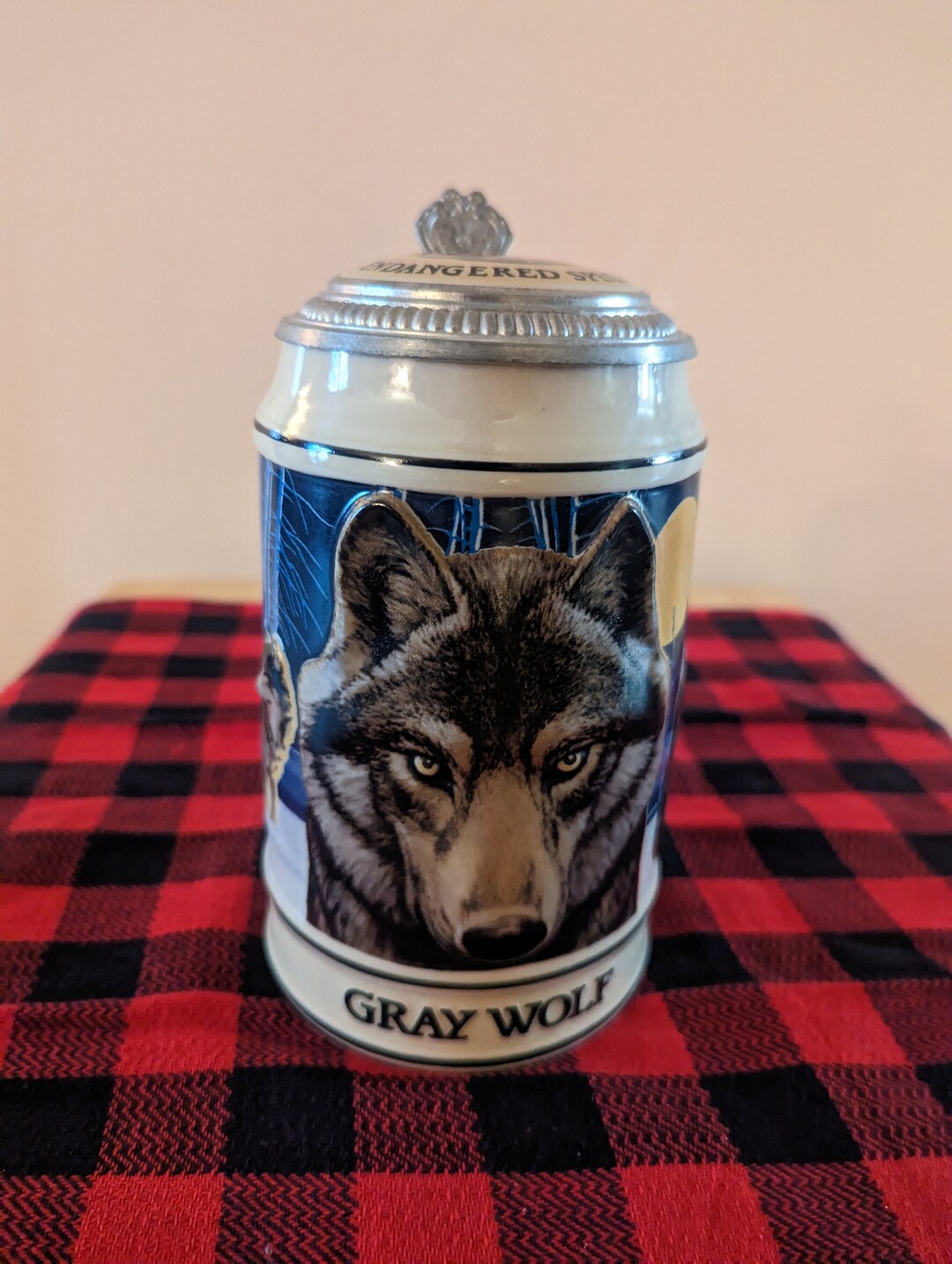 Budweiser 1993 Gray Wolf Endangered Species Ceramic Stein - Etsy