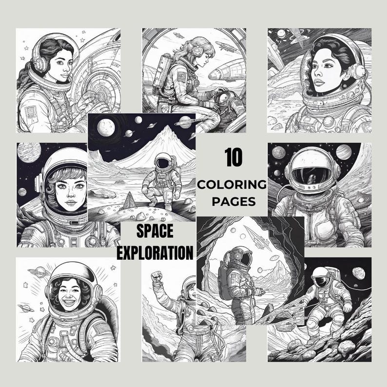 Space Exploration Coloring Pages 10 Printable Pdfs for Kids and Adults ...