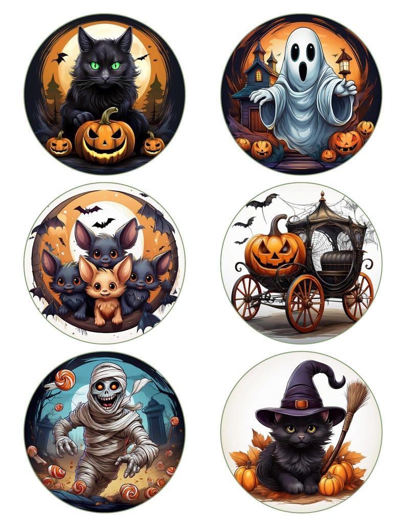 Spooky Halloween Sticker Sheet 8.5x11 PNG Instant Download - Etsy