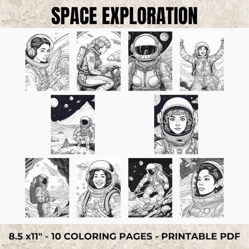 Space Exploration Coloring Pages 10 Printable Pdfs for Kids and Adults ...